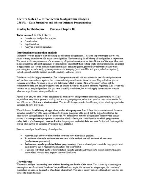 lecture 06 algorithm analysis pdf pdf time complexity logarithm