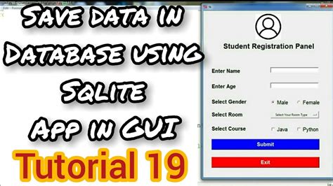 Save Data In Database Using Sqlite In Python Tkinter YouTube