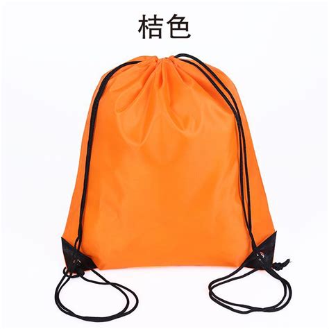 批发210D涤纶布束口袋尼龙收纳抽绳袋拉绳背包袋培训双肩包束口袋 阿里巴巴