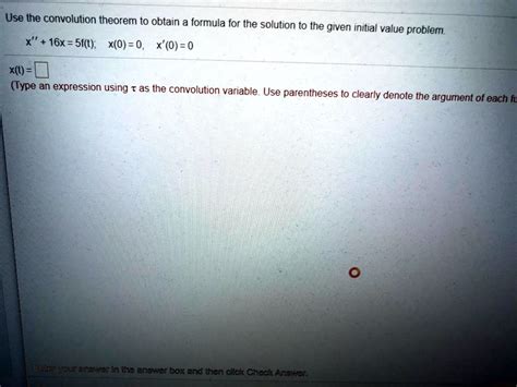 use the convolution theorem to obtain a formula for t… solvedlib