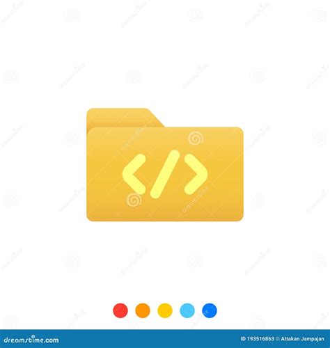 coding folder icon flat vector computer code file 224081818