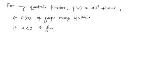 solved determine whether the graph of each quadratic function opens upward or downward y 3 x 2