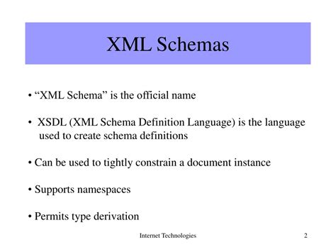PPT Introduction To XML Schemas PowerPoint Presentation Free