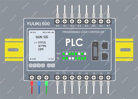 premium vector plc programable logic controller with input and output vector flat design