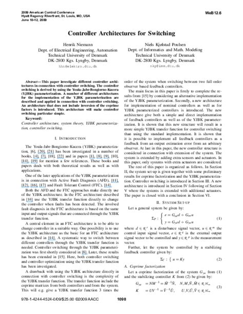 pdf controller architectures for switching henrik niemann