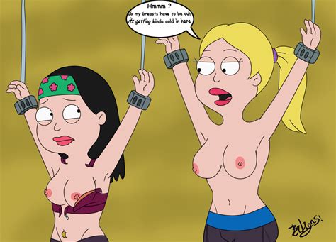 Rule 34 2girls Accurate Art Style American Dad Belly Belly Piercing Big Breasts Bilions Black