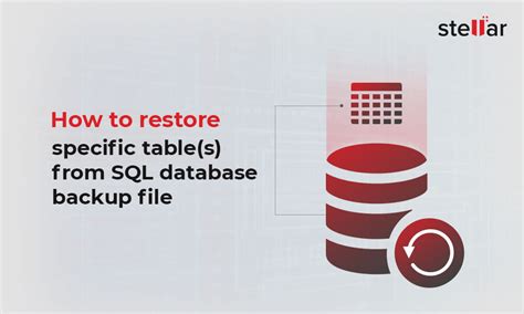 How To Restore Specific Table S From SQL Database Backup File