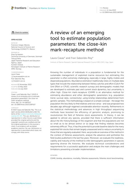 pdf a review of an emerging tool to estimate population parameters the close kin mark