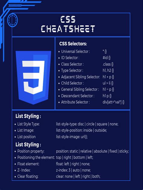 css cheat sheet pdf