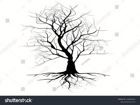 Illustration Bare Trees Silhouette Isolated On Stock Vector Royalty