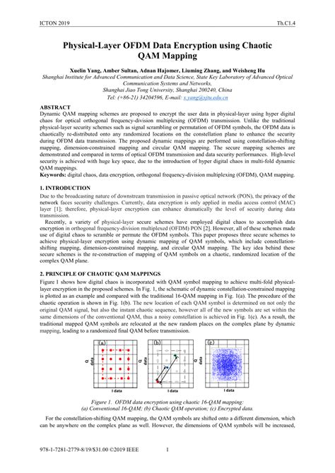 pdf physical layer ofdm data encryption using chaotic qam mapping