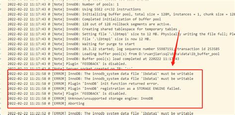 mysql启动常见问题之The innodb system data file ibdata1 must be writable 蝴蝶