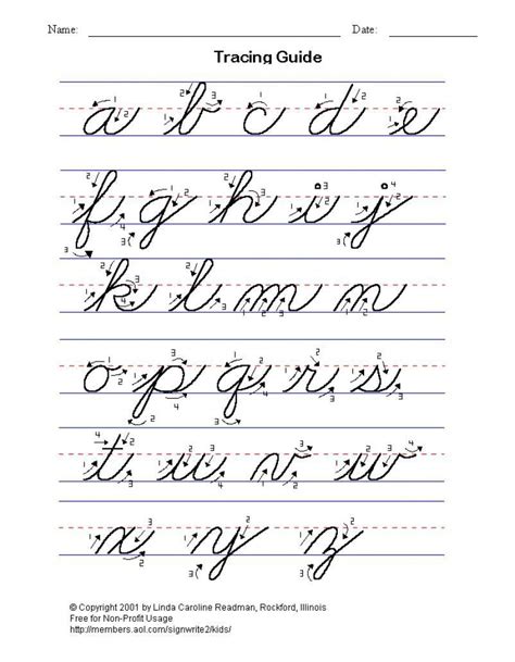 Cursive Letters Tracing Guide TracingLettersWorksheets