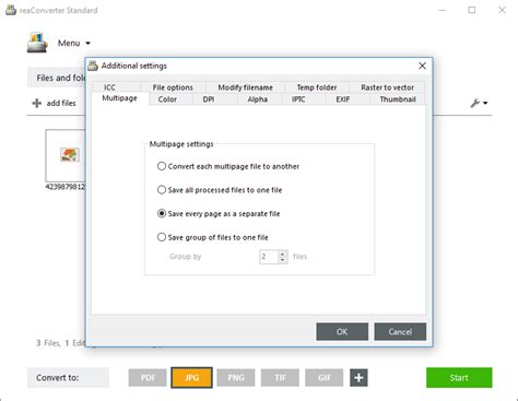 converting multipage tifs into multiple jpegs reaconverter