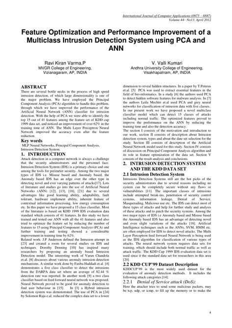pdf feature optimization and performance improvement of a multiclass intrusion detection