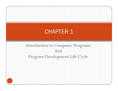 chapter 1 intro to computer program and pdlc introduction to computer programs and program