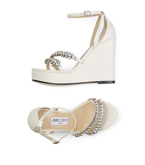 Jimmy Choo Bing 120 Leather Wedge Heels Harrods AU