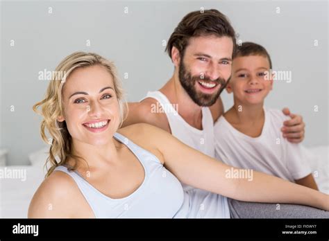 Mother And Son In Sitting On Bed Hi Res Stock Photography And Images
