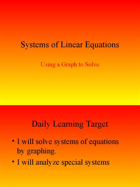 lesson 6 1 powerpoint pdf system of linear equations equations