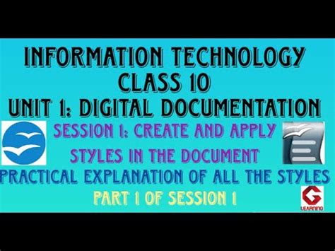 Unit 1 Digital Documentation Class 10 Information Technology IT