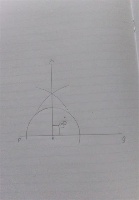 using ruler and compass draw any line segment pq mark any point r on it through r draw a