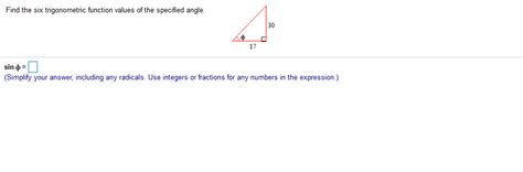 [solved] find all 6 trig functions find the six trigonometric function course hero