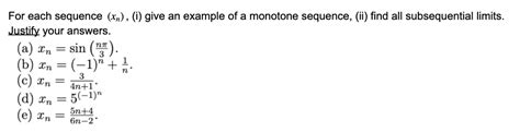 get answer a xn for each sequence xn i give an example of a monotone transtutors