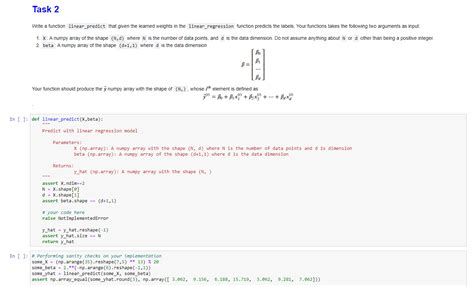 solved python write a function linear predict that given