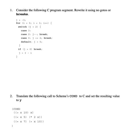 solved 1 consider the following c program segment rewrite