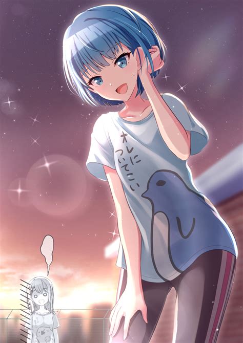 Safebooru 2girls Absurdres Adjusting Hair Ass Visible Through Thighs Bangs Bird Blue Eyes Blue