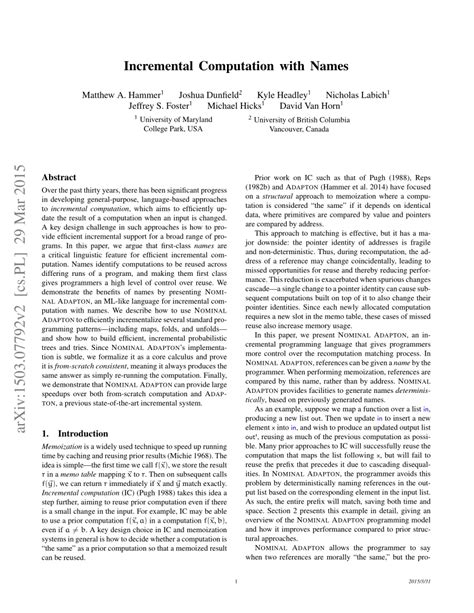pdf incremental computation with names