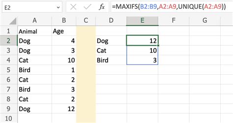 excel find max values with condition stack overflow
