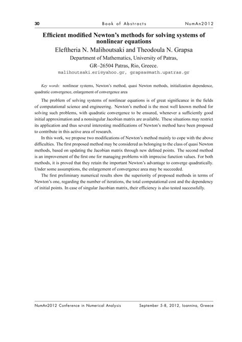 pdf “efficient modified newton s methods for solving systems of nonlinear equations”