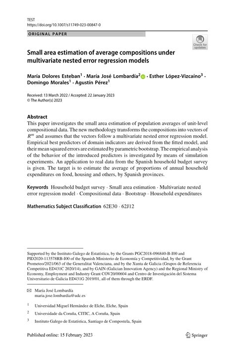 pdf small area estimation of average compositions under multivariate nested error regression