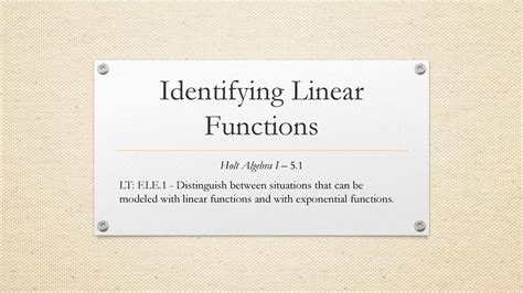 identifying linear functions ppt download