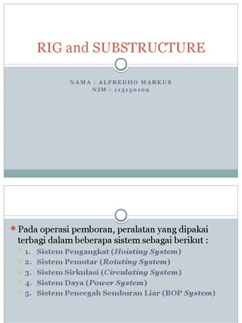 pdf rig and substructure tugas ppt dokumen tips