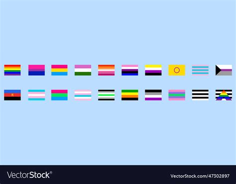 Flags Of Lgbt Gay Lesbian Bisexual Transgender Vector Image