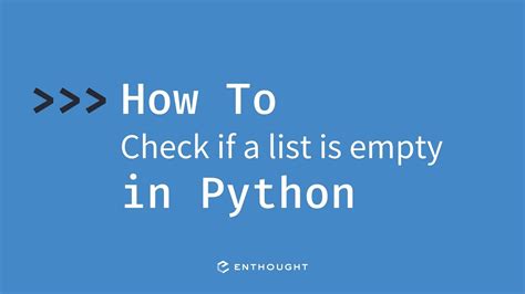 How To Check If List Is Empty In Python Youtube