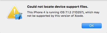 Ios Xcode Could Not Locate Device Support Files Stack Overflow