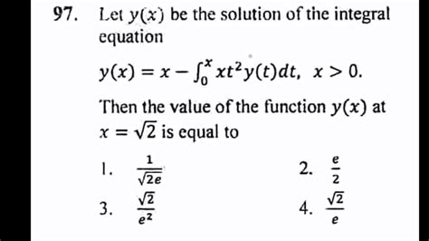 volterra integral equations csir net jrf june 2017 youtube