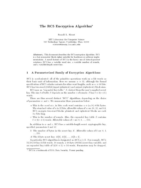 the rc5 encryption algorithm pdf key cryptography cryptography