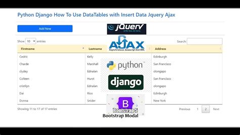 Python Django How To Use DataTables With Insert Data Jquery Ajax YouTube