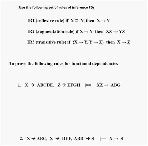 solved use the following set of rules of inference fds i