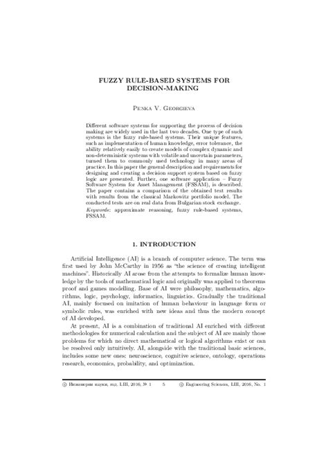pdf fuzzy rule based systems for decision making penka v georgieva