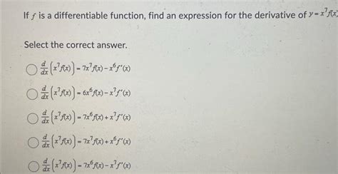 solved if f is a differentiable function find an expression