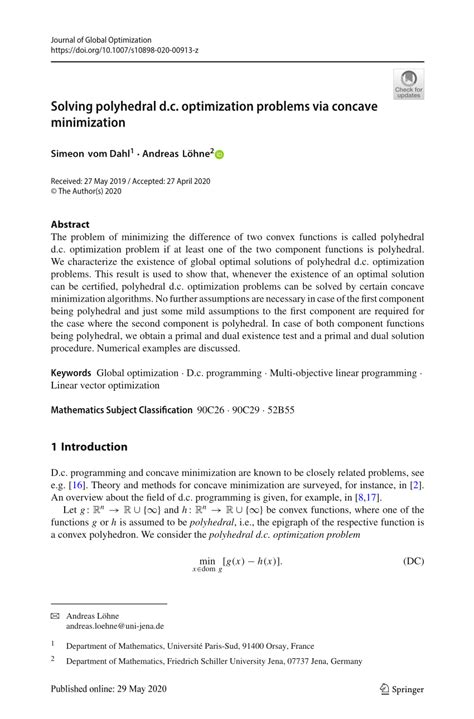pdf solving polyhedral d c optimization problems via concave minimization