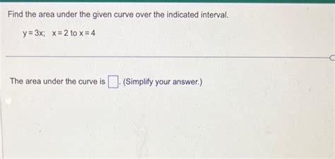 solved find the area under the given curve y x 6 from x 0