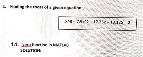 solved please solve using fzero function of the given