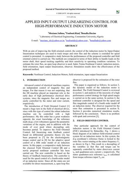 pdf applied input output linearizing control … control · applied input output linearizing