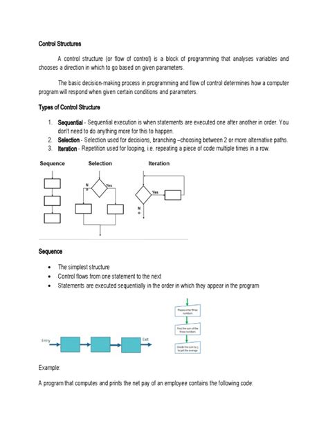 lesson 2 control structures pdf control flow boolean data type